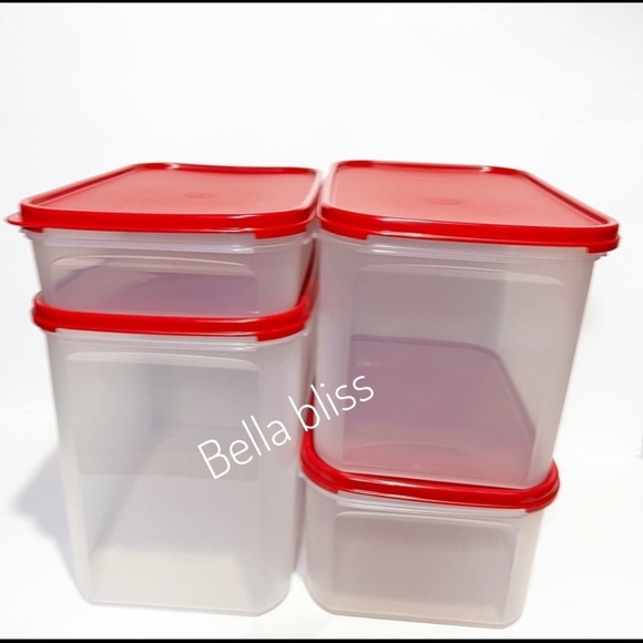 Tupperware | Kitchen | Tupperware Modular Mates Rectangular 2 3 4 Black ...
